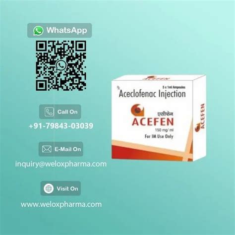 Acefen Aceclofenac Injection 150 Mg At Rs 684piece Aceclofenac Injection In Surat Id