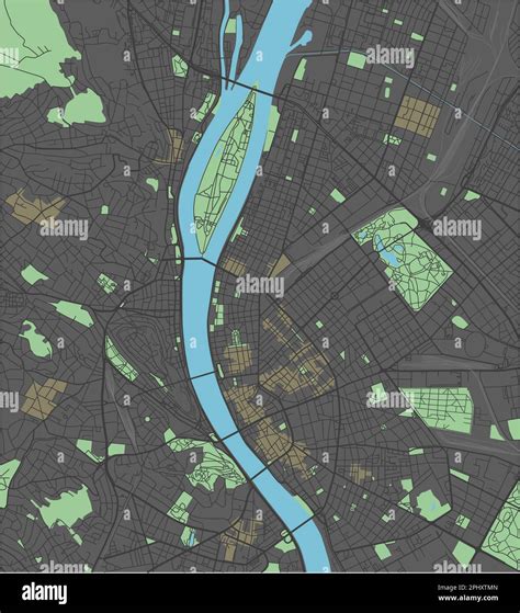 Budapest Vector Map With Dark Colors Stock Vector Image And Art Alamy