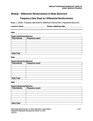 Fillable Online Module Differential Reinforcement Of Other Behaviors Fax Email Print PdfFiller
