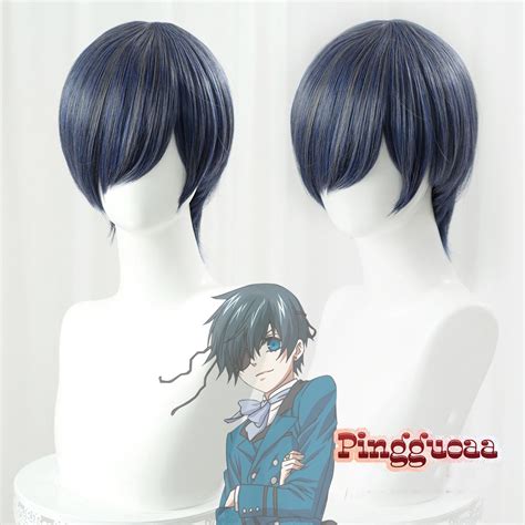 Ciel Phantomhive Cosplay Black Butler Cosplay Grey Blue Wig Cosplay