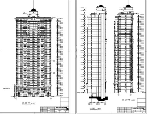 Multistory Apartment Section And Elevation Drawing In Dwg File Elevation Drawing