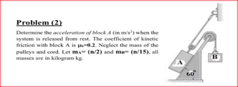 solved problem 2 determine the acceleration of block a in