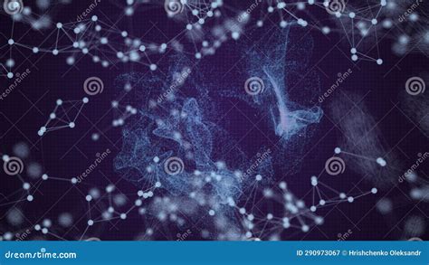 Futuristic Neural Network Of Trigonometric Figures Points And Polygons Stock Image