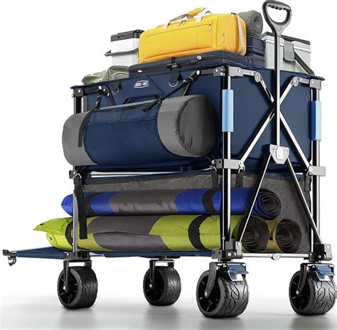 Overmont Carrello Pieghevole A Due Piani 400l 200kg Carrello Da