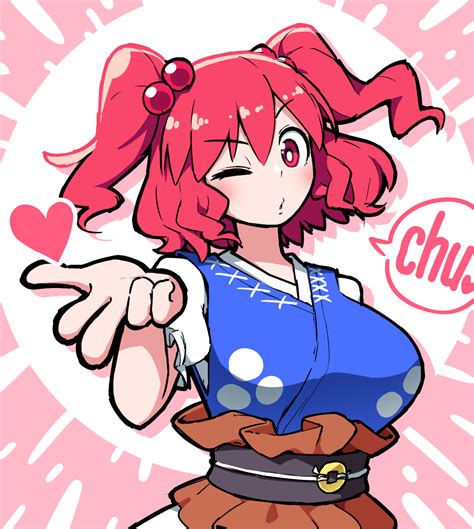 Solidus Sword Cube Onozuka Komachi Touhou Highres 1girl Blowing