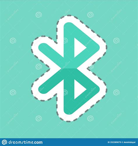 Sticker Line Cut Bluetooth Suitable For Mobile Apps Symbol Simple Design Editable Design