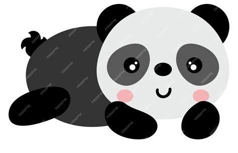 Premium Vector Cute Little Panda Lying Down