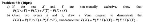 Solved Are Problem 2 10 Pts A If The Sets X And Y