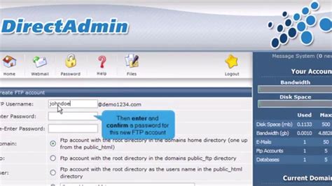 How To Create Additional FTP Accounts In Direct Admin By Gecko Websites YouTube