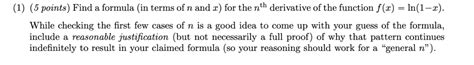 solved 1 5 ﻿points ﻿find a formula in terms of ﻿n