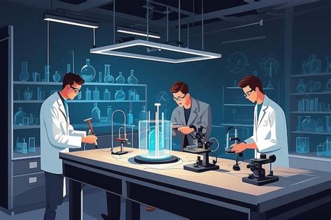 Premium Photo Create A Vector Graphic Of A Physics Lab With Babes Conducting Experiments On