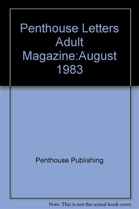 Penthouse Letters Adult Magazine August 1983 Penthouse Publishing Books