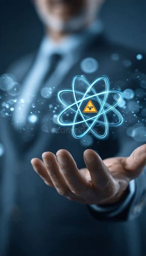 Scientist Presenting Advanced Nuclear Molecule Model For Quantum