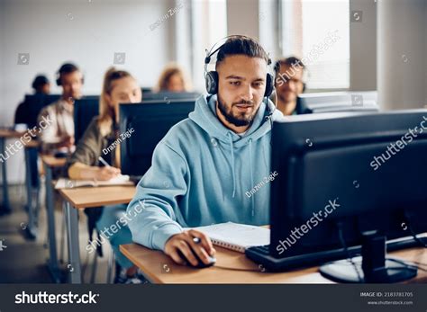 College Student Using Computer Images Stock Photos Vectors Shutterstock