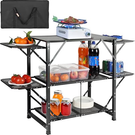 Vevor Camping Kitchen Table One Piece Folding Portable Cook Station