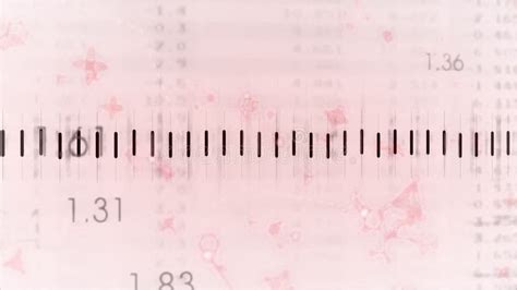 Animation Of Ruler Scale With Scientific Data And Red Cell Structures In Background Stock Video