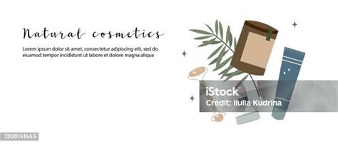 내츄럴 스킨 케어 유기농 잔인 하지 않은 화장품 비건 메이크업 얼굴과 바디 케어를위한 허브 뷰티 제품 벡터 플랫 만화