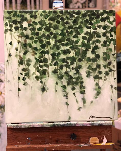 On The Easel Today “cascading Vines” 24”x 24” 75” Acrylic On Canvas