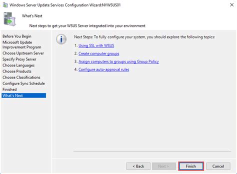 Windows Server 2016 Update Services Initial Configuration WSUS 2016