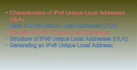 Ipv6 Unique Local Addresses Ula Ccna Tutorials