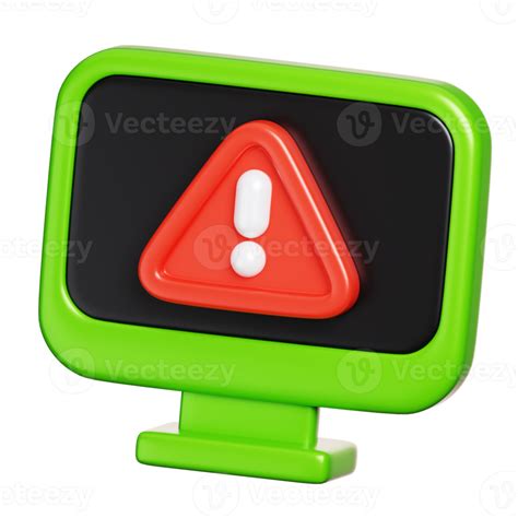 Computer Screen Displays With Caution Attention Warning Error Alert Sign Computer Network
