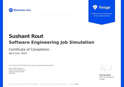 Softwareengineering Gamedevelopment Forage Electronicarts C Sushant Rout