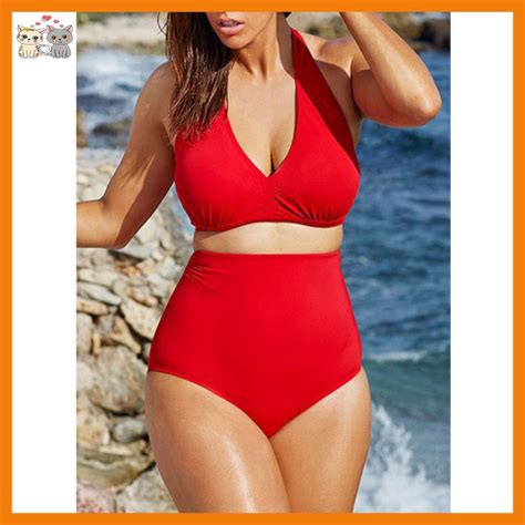 Sa Women Sexy Halter Top Bikini Set Bandage Big Size High Waisted
