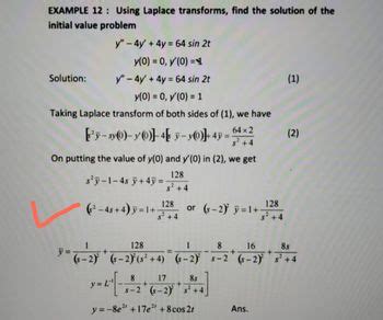 Answered: EXAMPLE 12: Using Laplace transforms,… | bartleby