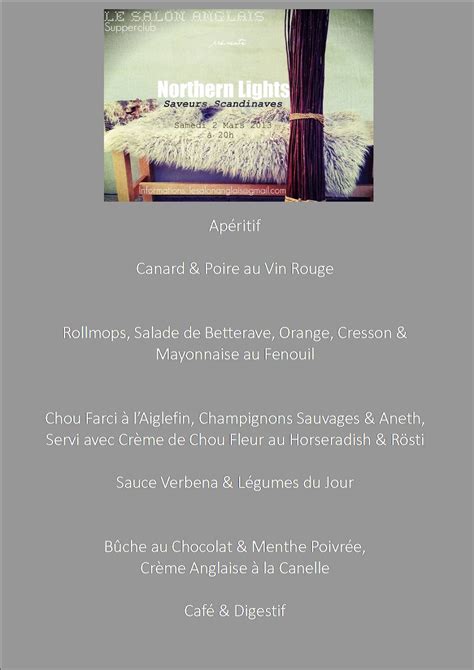 Le Salon Anglais Menus