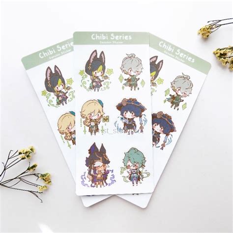 Genshin Impact Chibi Cute Sticker Sheet Laptop Sticker Shopee