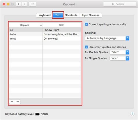 Using Text Shortcuts On Mac