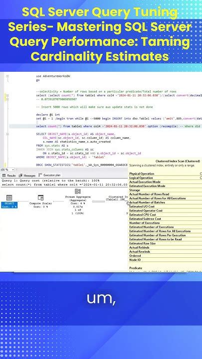 Sql Server Query Tuning Series Mastering Sql Server Query Performance