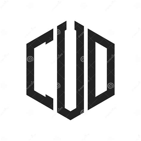 Cud Logo Design Initial Letter Cud Monogram Logo Using Hexagon Shape Stock Illustration