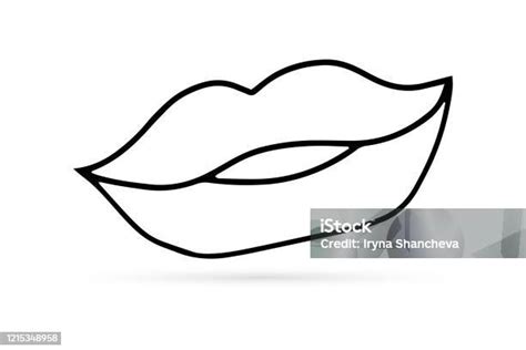 낙서 여성 입술 아이콘 고립 아이 손 그리기 아트 라인 입 실루엣 스케치 벡터 일러스트 0명에 대한 스톡 벡터 아트 및 기타 이미지 0명 감정 관능 Istock