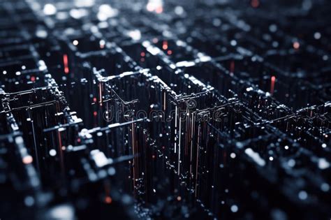 Intricate Web Of Illuminated Circuits Creates A Mesmerizing Digital Landscape Stock Illustration