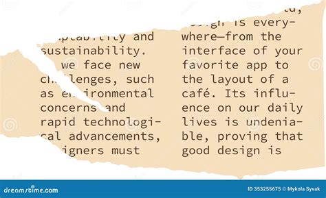 Newspaper Torn Sheet Vector Illustration 353255736