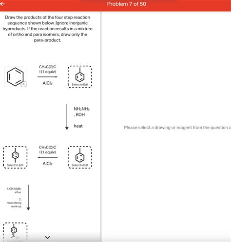Solved Draw the products of the four step reactionsequence | Chegg.com