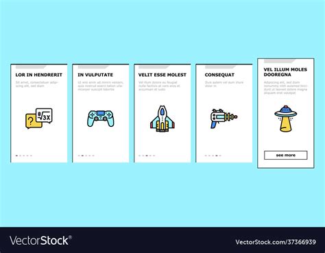 Geek Nerd And Gamer Onboarding Icons Set Vector Image
