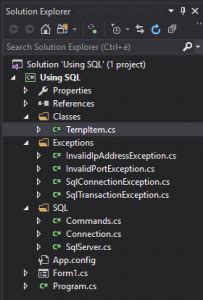 Accessing SQL From C Code SqlConnection SqlCommand ExecuteNonQuery ExecuteScalar