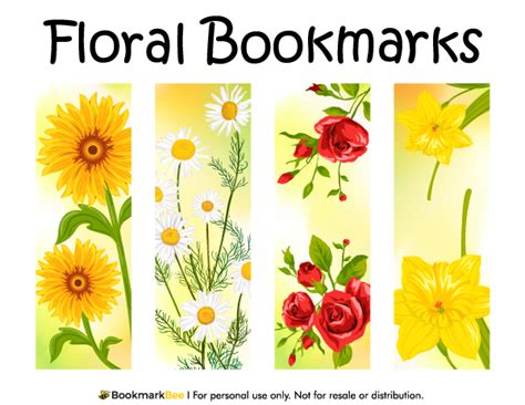 Free Printable Color Your Own Flower Bookmarks Set Worksheets Library