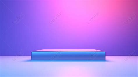 그라데이션 파란색과 보라색 배경을 가진 스튜디오 책상의 현실적인 3d 렌더링 실적 배경 현실 배경 사진관 배경 이미지 Hd 실적 현실 사진관 배경 사진 무료