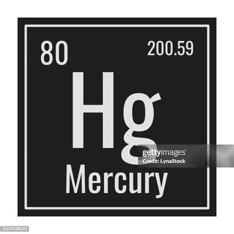 Mercury Symbol Chemical Element Of The Periodic Table Vector Illustration Isolated On White