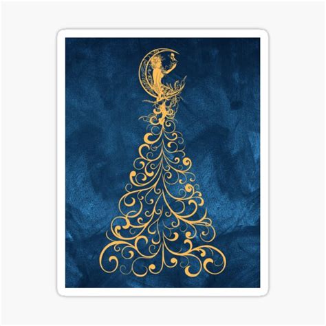 Petra S Golden Mermaid At Christmas Sticker For Sale By Petrakdesigns Redbubble