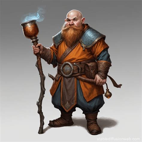 Dwarf Monk Dnd Holding A Staff Prompts Stable Diffusion Online