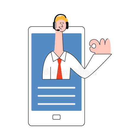 Online Virtual Assistant With Headset Consulting From Mobile