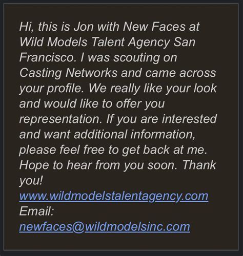 Got Contacted By “agent” R Acting