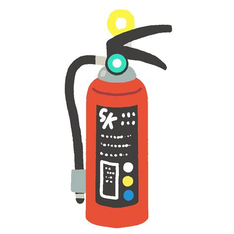消火器のイラスト かわいい無料イラスト素材「てがきら」