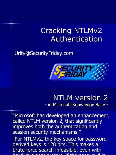 Cracking Ntlmv2 Authentication Pdf Internet Architecture Computer