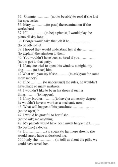 Conditional English ESL Worksheets Pdf Doc