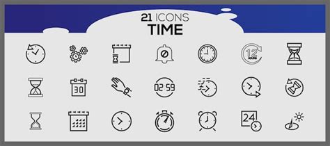 Premium Vector Time Icons Collection Watches Icon Set Clock Icons Set